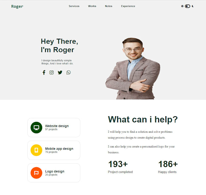 Code a portfolio landing page by Os_100 | Fiverr