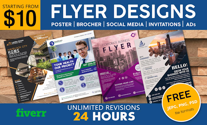 Design professional flyers within 24 hours by Peshi_2828 | Fiverr
