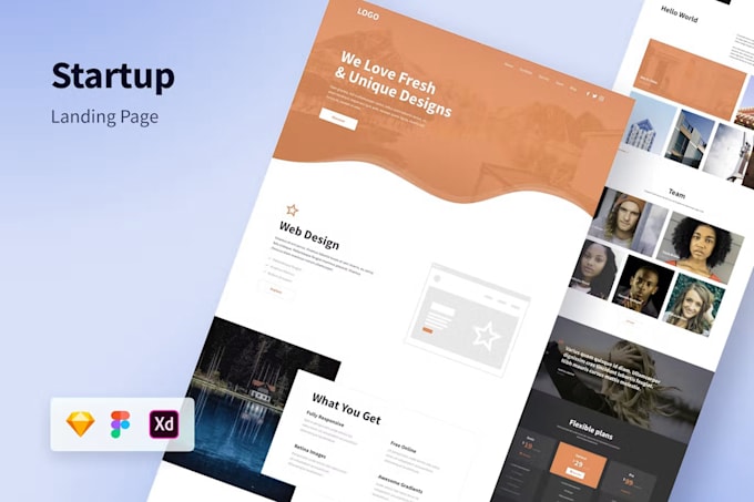 Create modern professional landing page design by Hajimeer | Fiverr