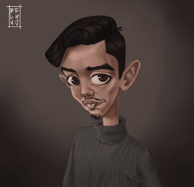 Draw your portrait with cartoon style by Blainesky | Fiverr