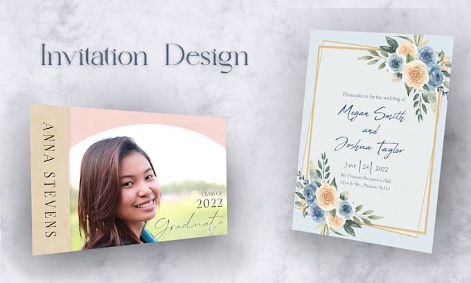 Design invitations with beautiful visuals by Stamlerart | Fiverr