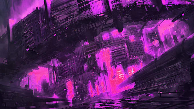 how to draw a cyberpunk city