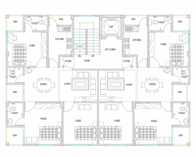 Design autocad 2d floor plan by Anamul018390356 | Fiverr