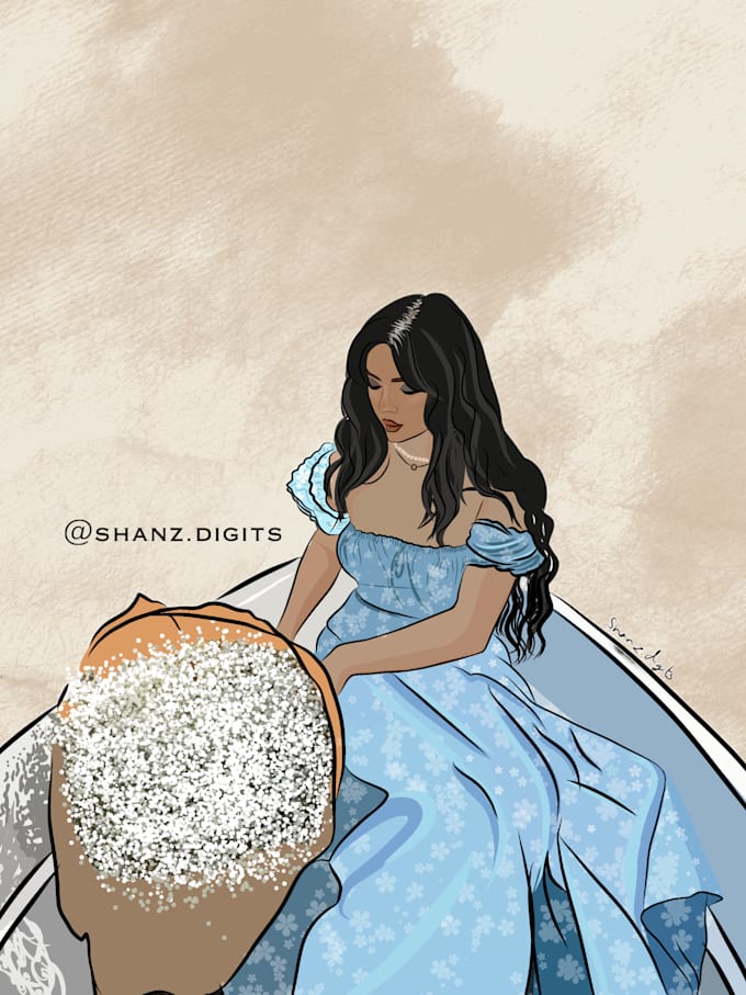 Draw a faceless minimalist digital portrait by Shanzahaslam | Fiverr