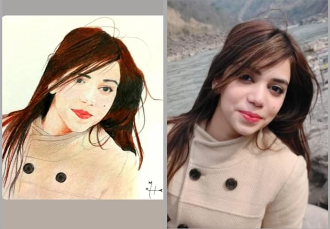 Draw a realistic pencil portrait from photo by Mahawaseem123 | Fiverr