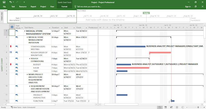Create gantt chart, project plan, cpm, in ms project by Hashim490 | Fiverr