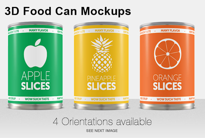 Create a 3d food can mockup from your 2d design by Prodesignco | Fiverr