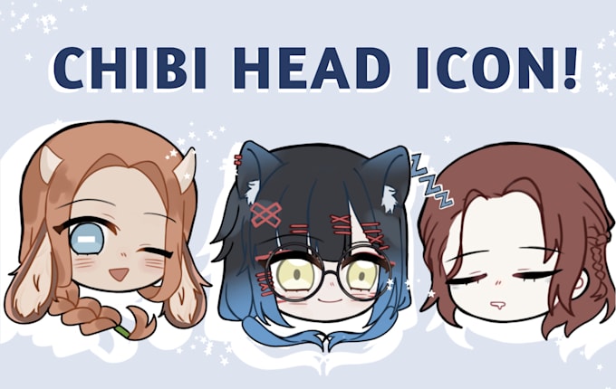Draw cute anime chibi head icon by Bonanabonana | Fiverr