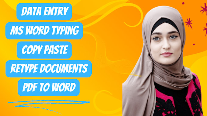 Do data entry ms word typing retype documents copy paste pdf to word jobs by Anamta86 | Fiverr