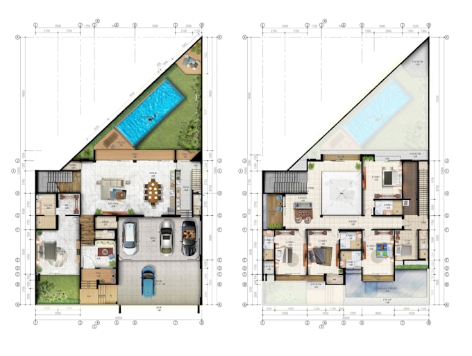 Make beautiful color floor plans by Dh3dviz | Fiverr