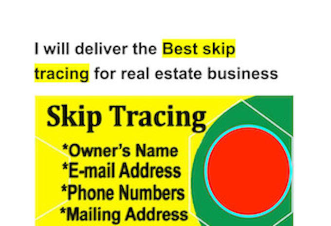 Do the best skip tracing for real estate bulk and accurate skip tracing by Kintuismail | Fiverr