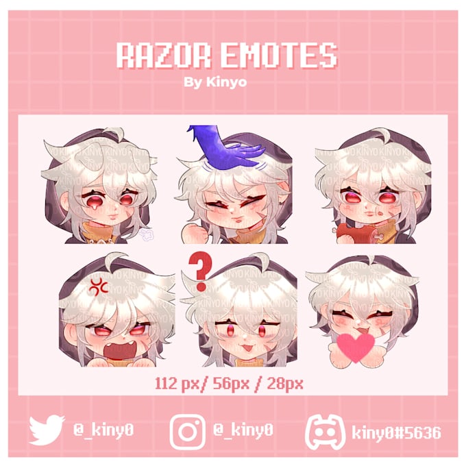 Deliver ready to use genshin impact razor emotes by Kinyo0 | Fiverr