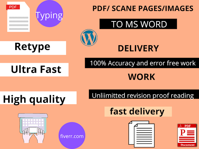 Do extra fast typing, retype pages, handwritten pages by Jamie_leads ...