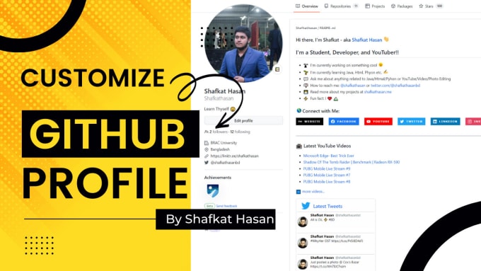 Edit, modify, customize your github profile by Shafkathasanbd | Fiverr Edit, modify, customize your github profile by Shafkathasanbd | Fiverr