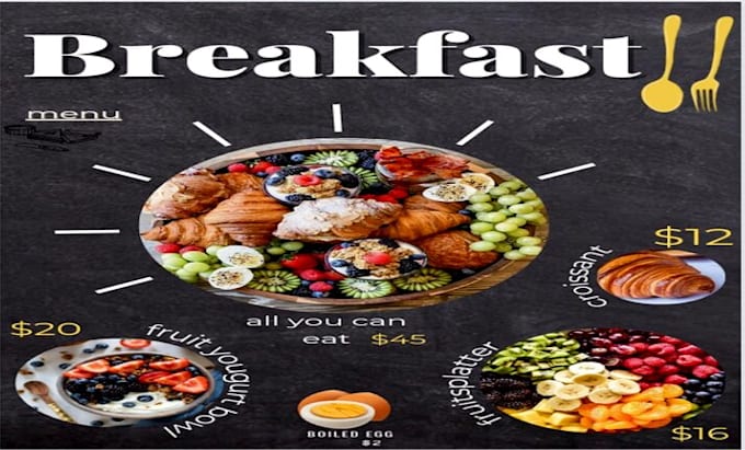 Design unique food menu, restaurant flyer,rate list by Mamaker | Fiverr