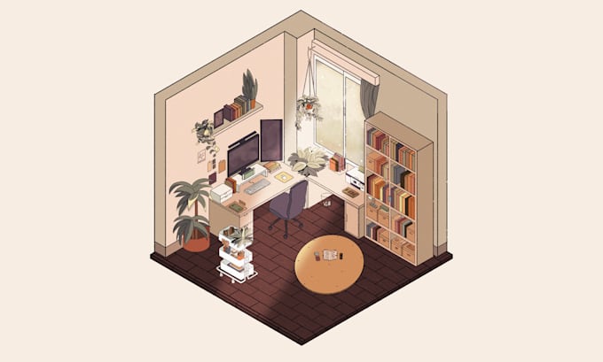 Draw a isometric room by Anncrzarts | Fiverr