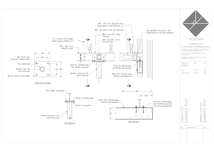 Draw structural engineering sketches in autocad by Thombdesign | Fiverr