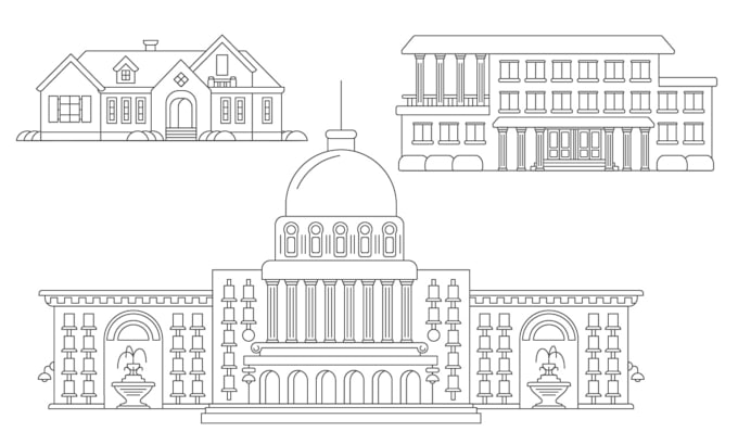 Draw a detailed sketch of a house, building and other places by Expert ...