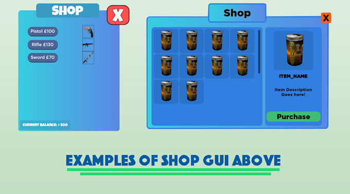 Create a custom gui for your roblox game by Maxbishop857 | Fiverr