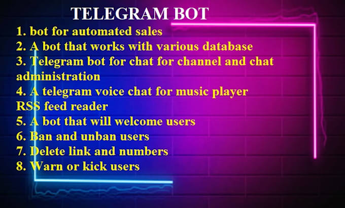 Do a professional telegram bot by Ernardroy | Fiverr