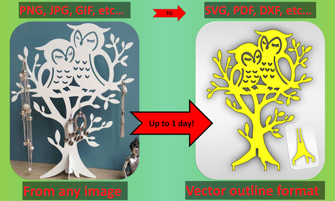 Convert pictures to vector contour dxf, dwg, svg, pdf by Ladamtla | Fiverr