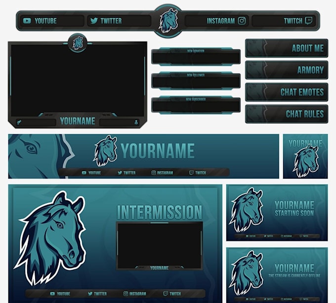 Create a professional twitch overlay stream package by Zakimouhamed ...