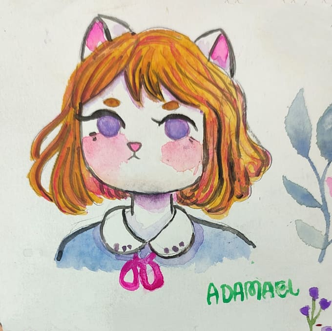 Draw cute cartoon furry portrait of you with items or pets by ...