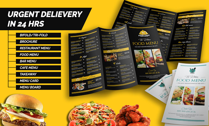 Do restaurant menu design food menus or digital menu board by Sam ...