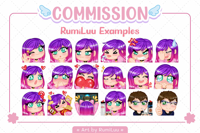 Create the best emotes for you by Rumiluu | Fiverr