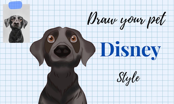 Draw your pet in disney style by Artistdee | Fiverr