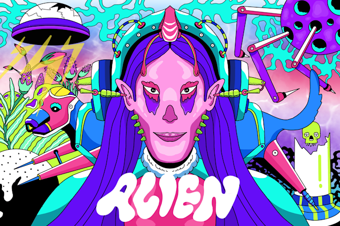 Draw cyber punk illustration by Monoor | Fiverr