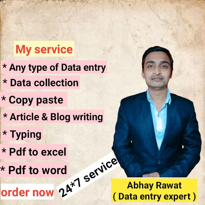 Be your virtual assistant for data entry,copy paste, typing by ...