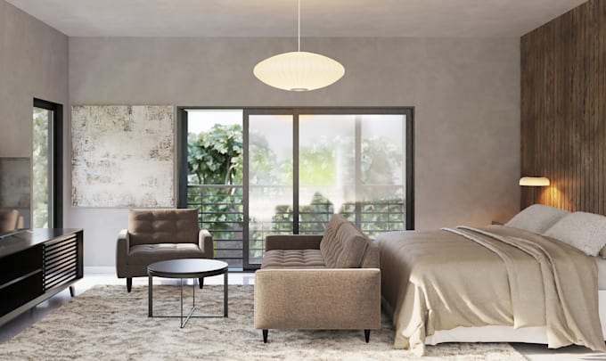 Create a hyper realistic 3d interior rendering by Alespadadc | Fiverr