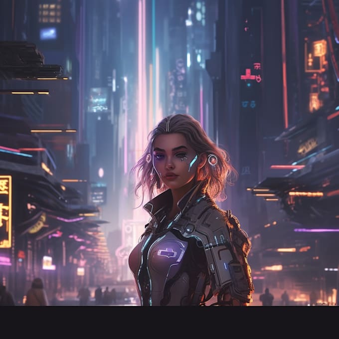 Draw cyberpunk art, original character design for you by Alexar__1 | Fiverr