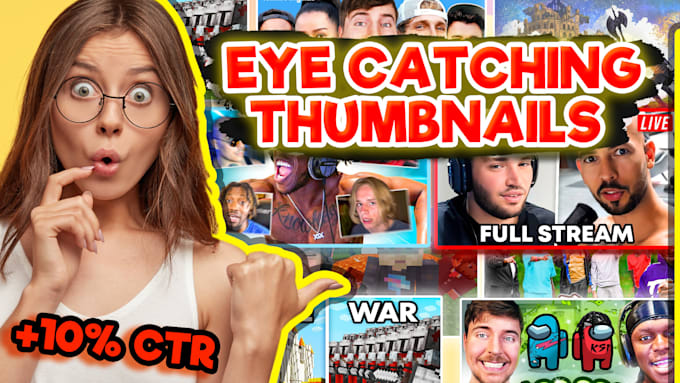 Make you an eye catching thumbnail in few hours by Tridentedits | Fiverr