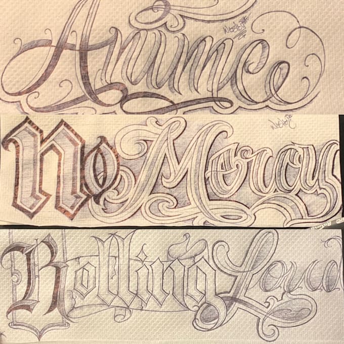 Draw custom tattoo lettering designs for any use you see fit by ...