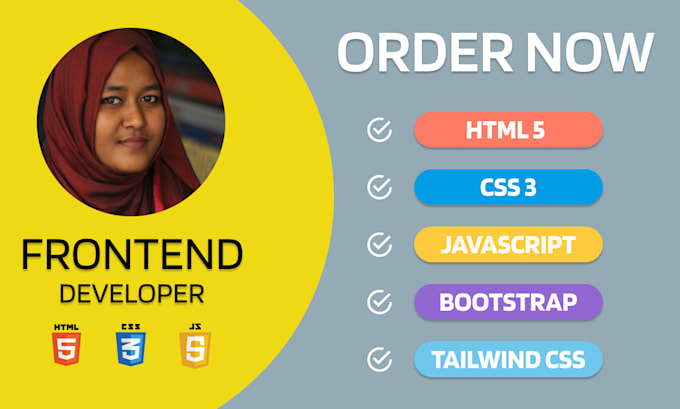 Do frontend website develop with html, css, js, tailwind, bootstrap by ...