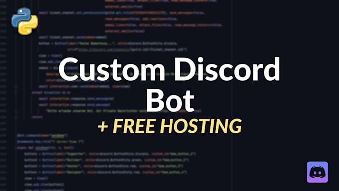 Create a custom discord bot for you by Ludrx_ | Fiverr