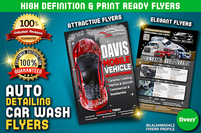 Make auto detailing flyer, car wash flyer design by Bilal_red | Fiverr