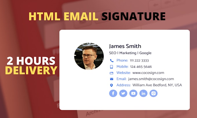 Create Clickable Html Email Signature By Samadkhan9192 Fiverr
