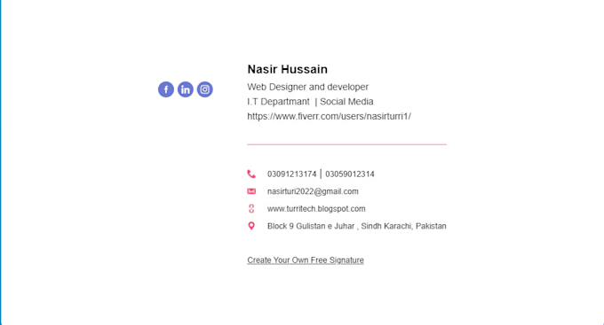 Design custom html email signature for gmail and outlook by Nasirturri1 ...