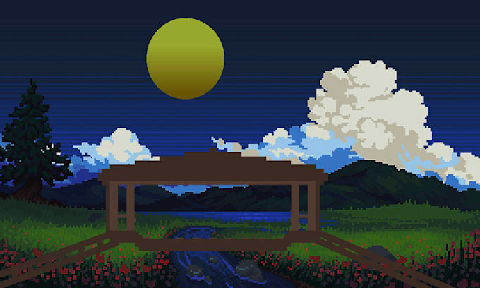 Create a pixel art background for you by Animationgoru | Fiverr