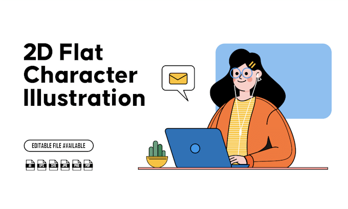 Create 2d flat character illustration by Creatifita | Fiverr