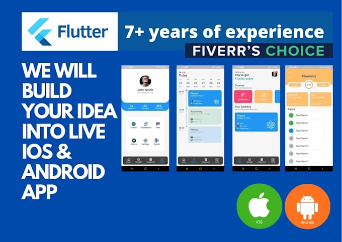 Develop ios and android mobile apps using flutter and react js by ...