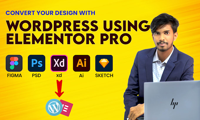 Convert psd to wordpress, figma to wordpress,xd to wordpress using elementor pro by Devtanvirr ...
