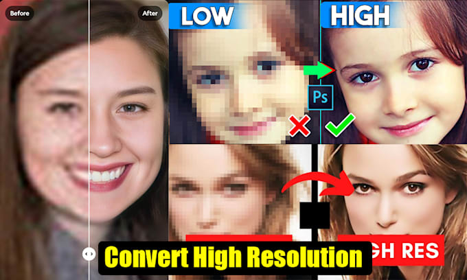 Convert your low res photo to high resolution by Istorekala | Fiverr