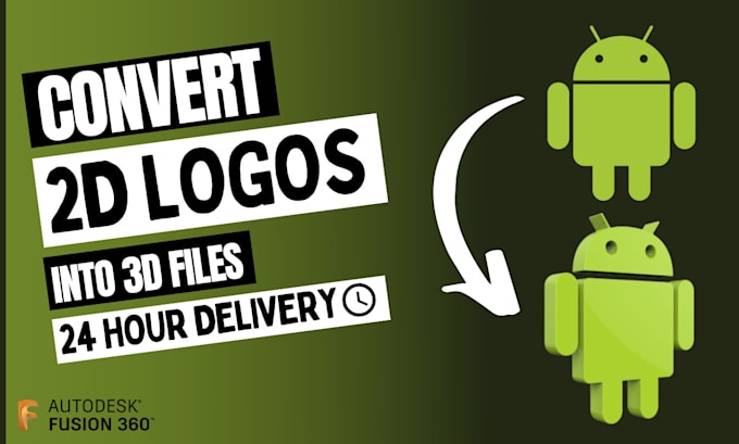 Convert basic 2d logo design to 3d, stl file for 3d printing by ...