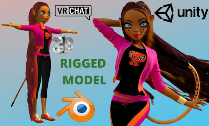 Create furry vrchat vrc avatar 3d model fursona vtuber avatar for game ...