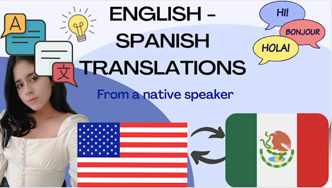 Translate english to spanish, and vice versa by Paulinaanamei | Fiverr