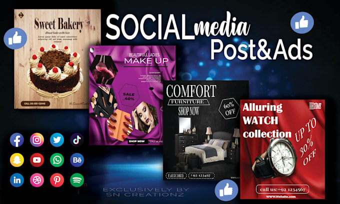 Create amazing social media advertisements and posts design by Sn ...